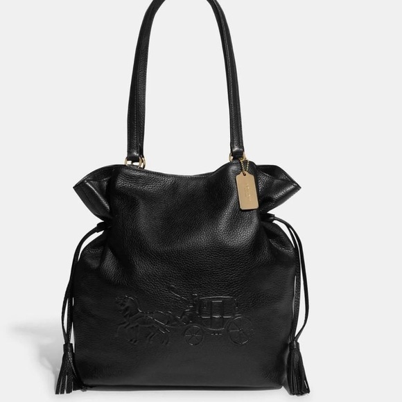 Coach | Bags | Coach Pebbled Leather Andy Tote With Horse And Carriage ...